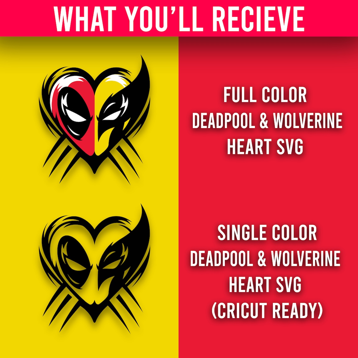 Deadpool & Wolverine (heart Design) SVG / Cricut Ready / Vector ...