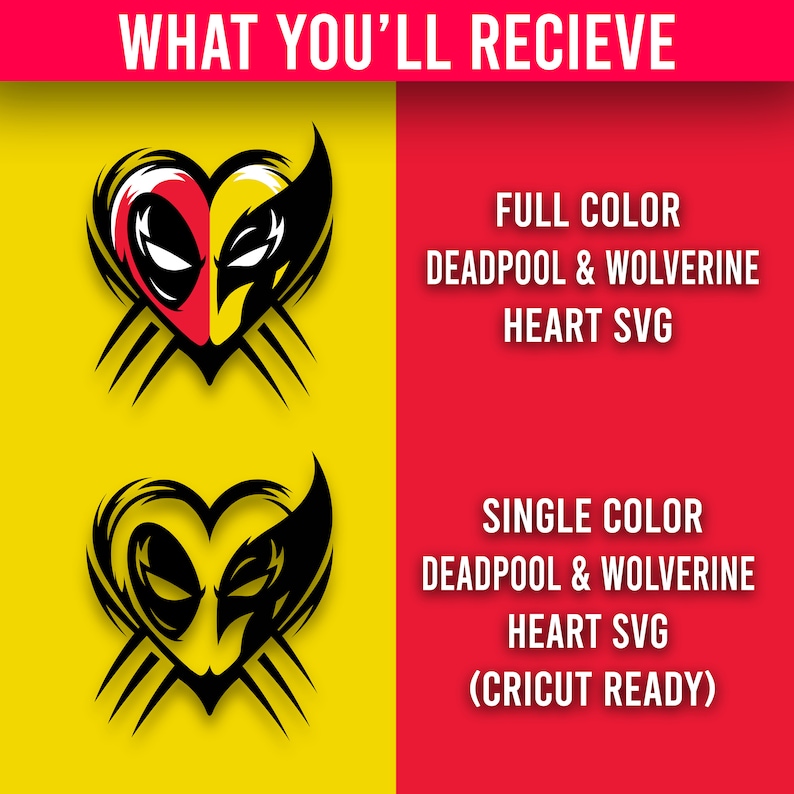 Deadpool & Wolverine (heart Design) SVG / Cricut Ready / Vector ...