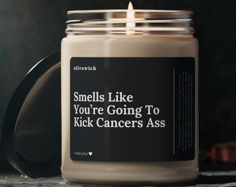 Kicking Cancers Ass Scented Soy Candle, 9oz - Etsy