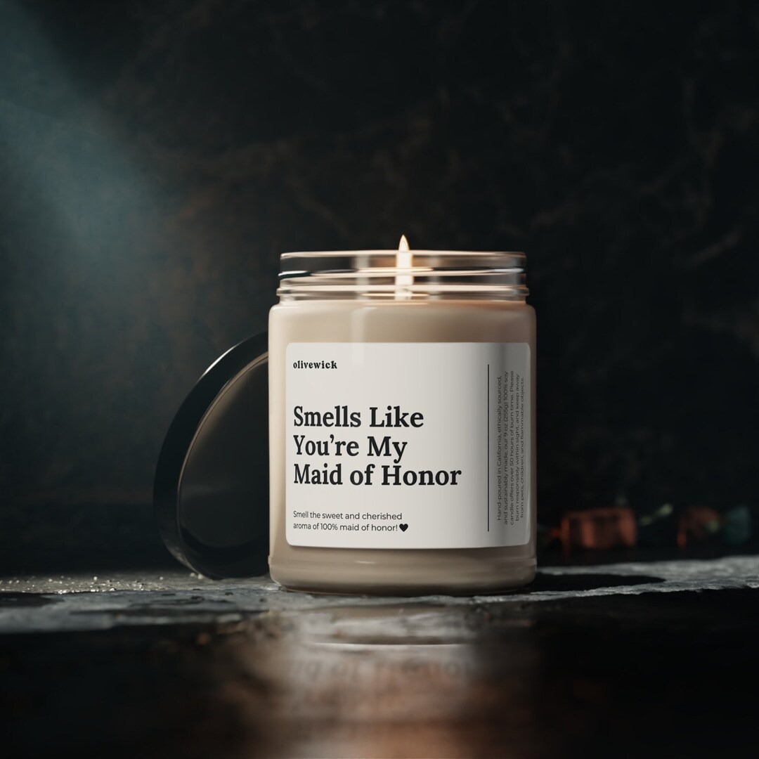 Smells Like You're My Maid of Honor Soy Vegan 9oz Candle Gift Eco ...