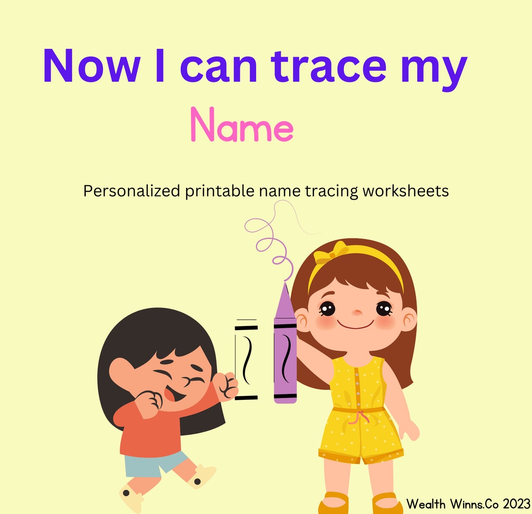 Now I Can Trace My Name Personalized Worksheets - Etsy