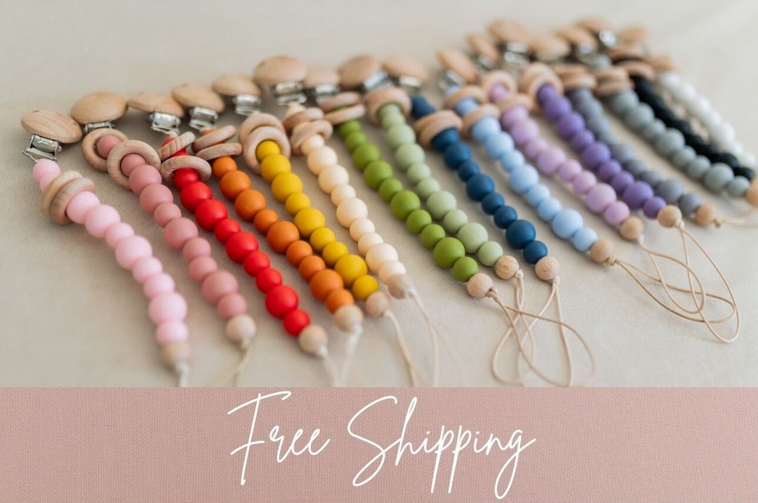 Pacifier Clip Sensory Clip Silicone Pacifier Clip Baby Registry Gift ...