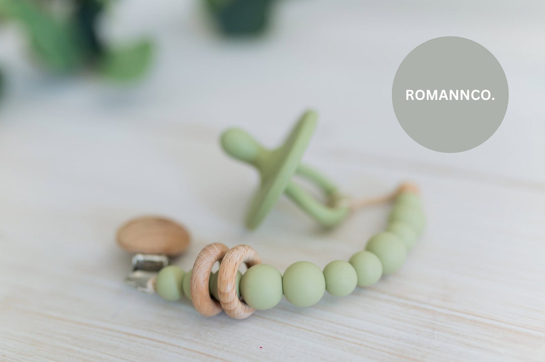 Silicone Bead Pacifier Clip Sensory Clip Silicone Pacifier Clip Dummy ...