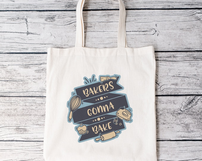 Let's Dough This Tote Bag Cooking Utensils Tote Baking Utensils Tote ...