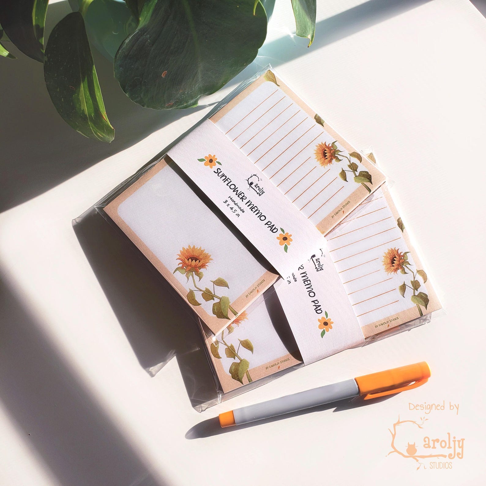 Sunflower Notepad Set – Cute Small Notepads for Desk Stationery, Lined ...