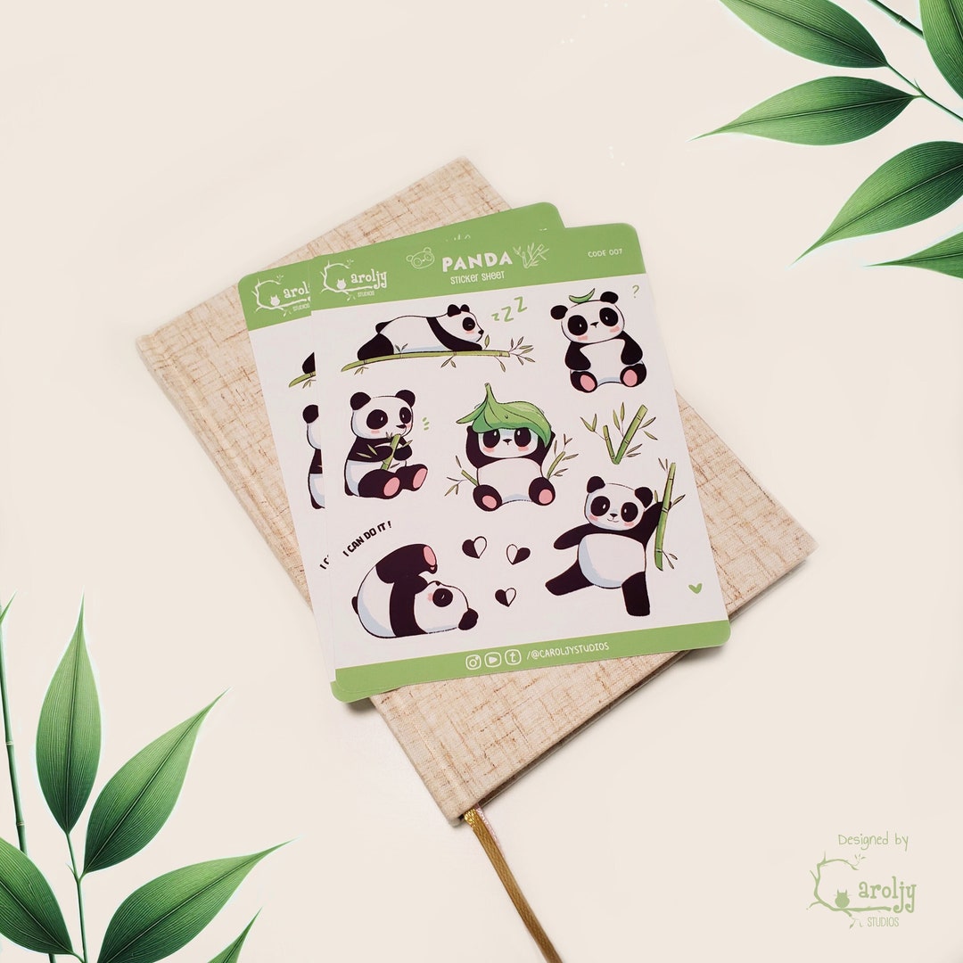 Panda Sticker Sheet - Journaling Sticker Sheet - Planner - Scrapbooking ...