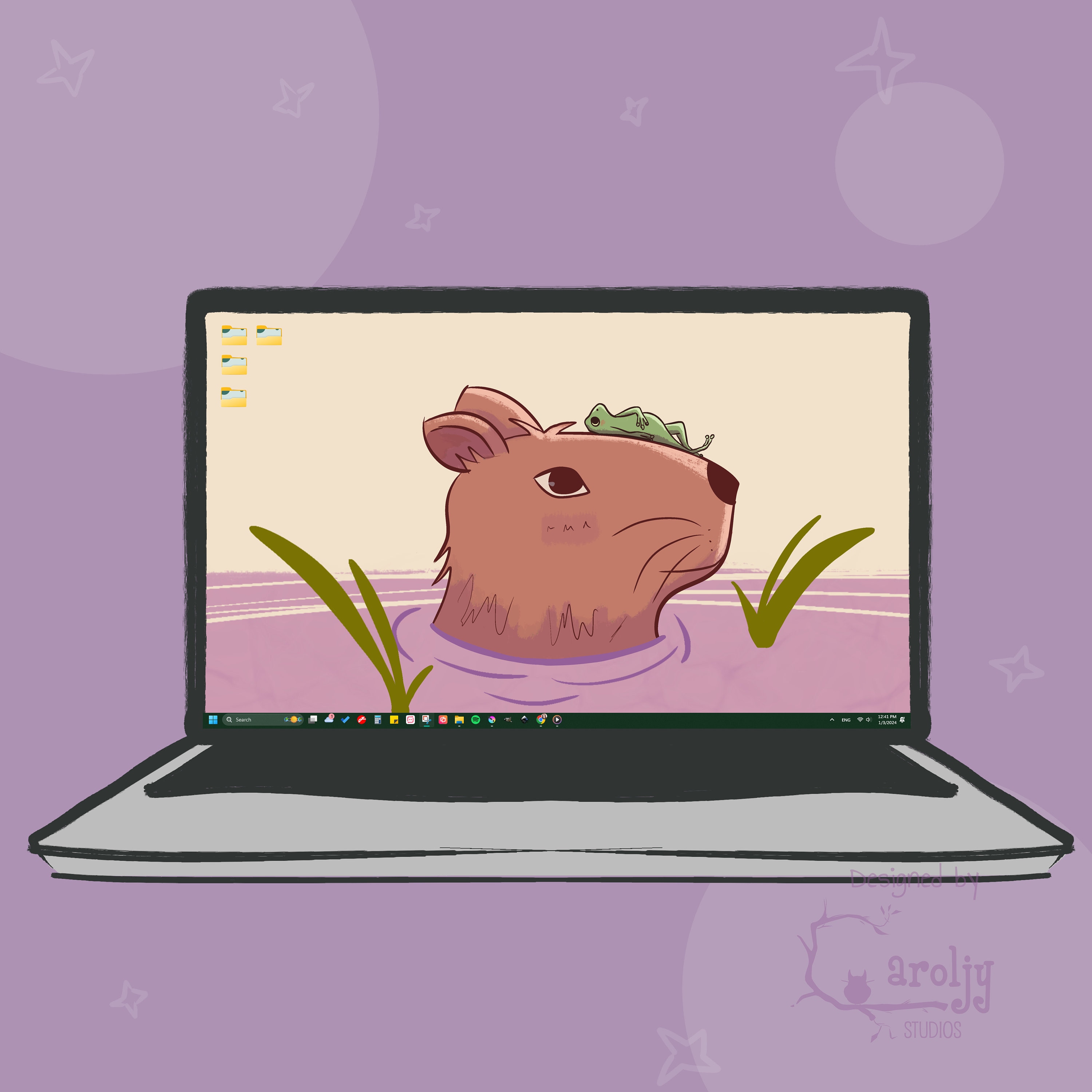 Capybara Animated Wallpaper - Animated Background - Cozy Capybara ...