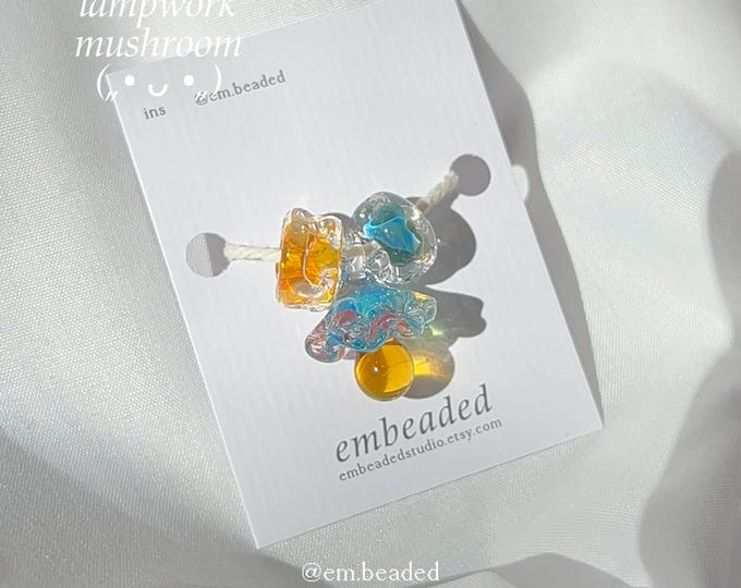 Set of 3 ⊹ Lampwork Glass Beads Set, Handmade Unique Glass Beads With ...