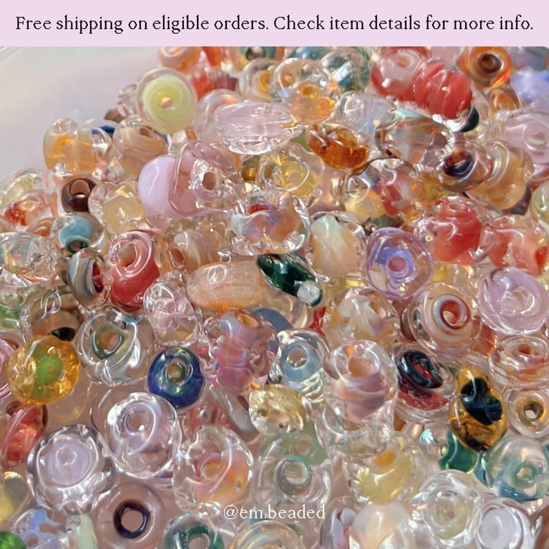 30/40pcs ⊹ Lampwork Glass Beads Handmade Unique Magical Vibrant ...