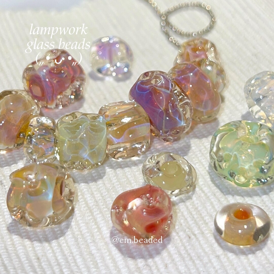 30/40pcs ⊹ Lampwork Glass Beads Handmade Unique Magical Vibrant ...