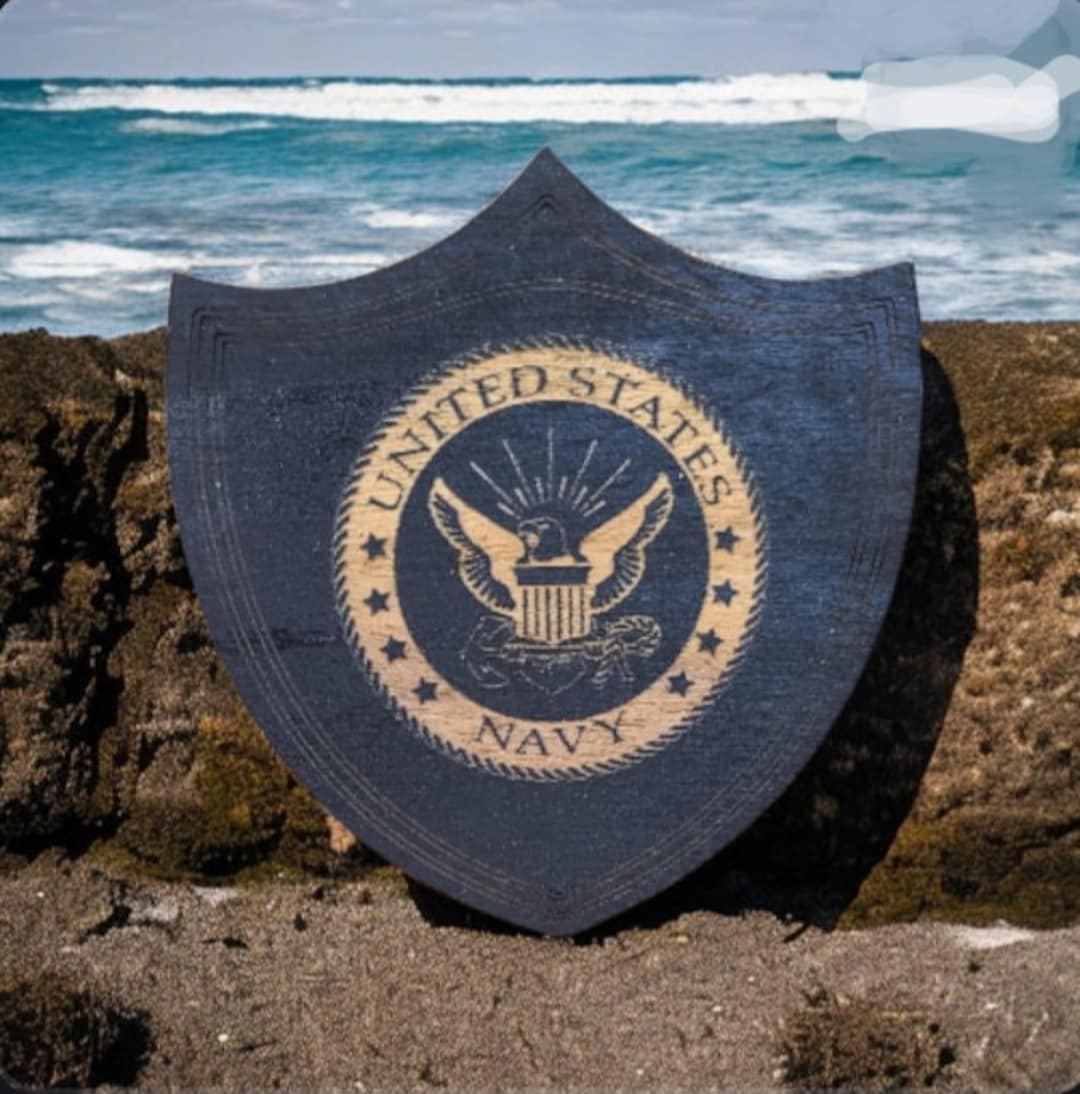 Navy Coasters - 5 Pc. Set - Black - White Oak Ply With Hand Beveled ...