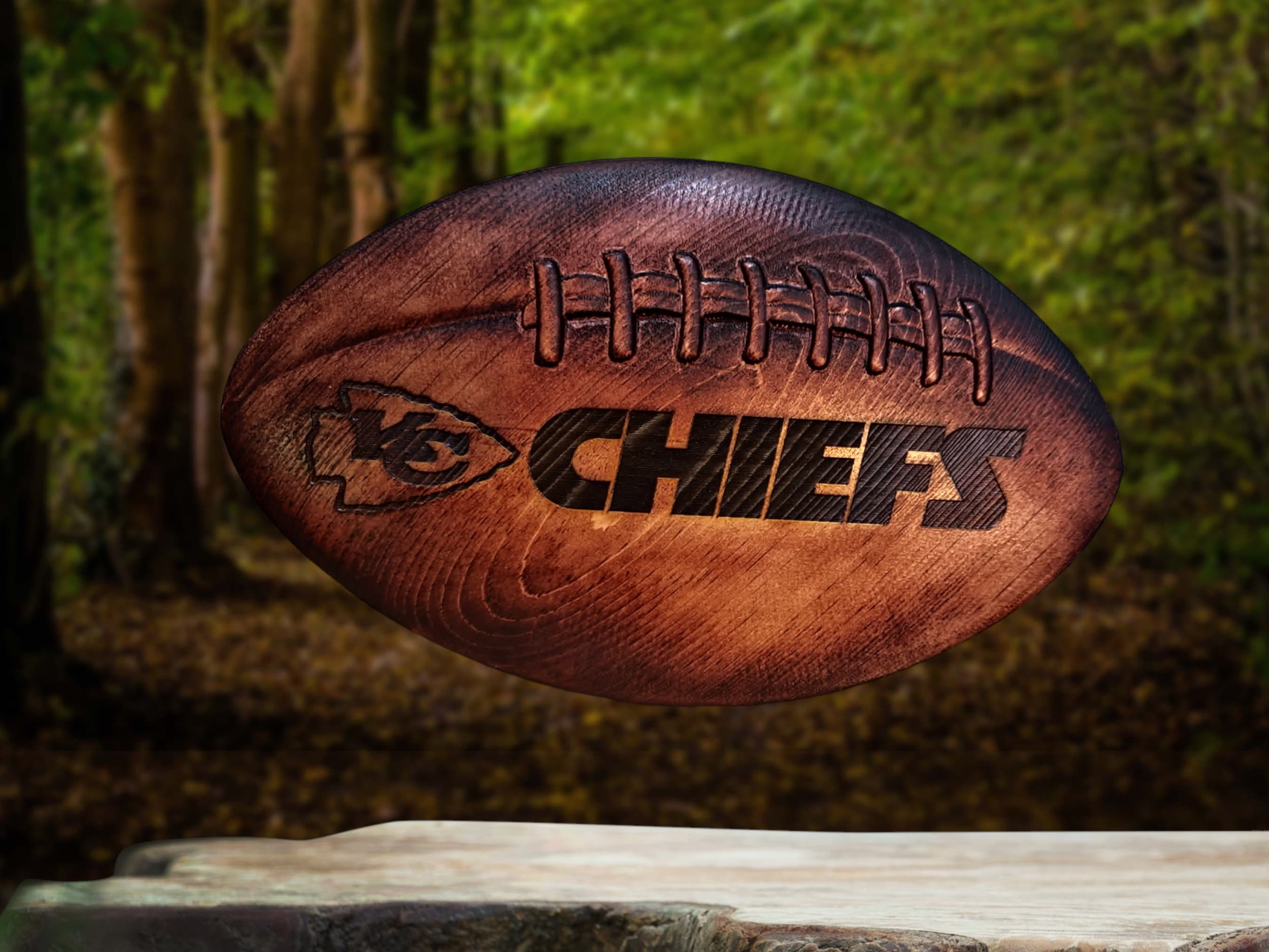 Kansas City Chiefs Hand Carved Football Plaque - Etsy