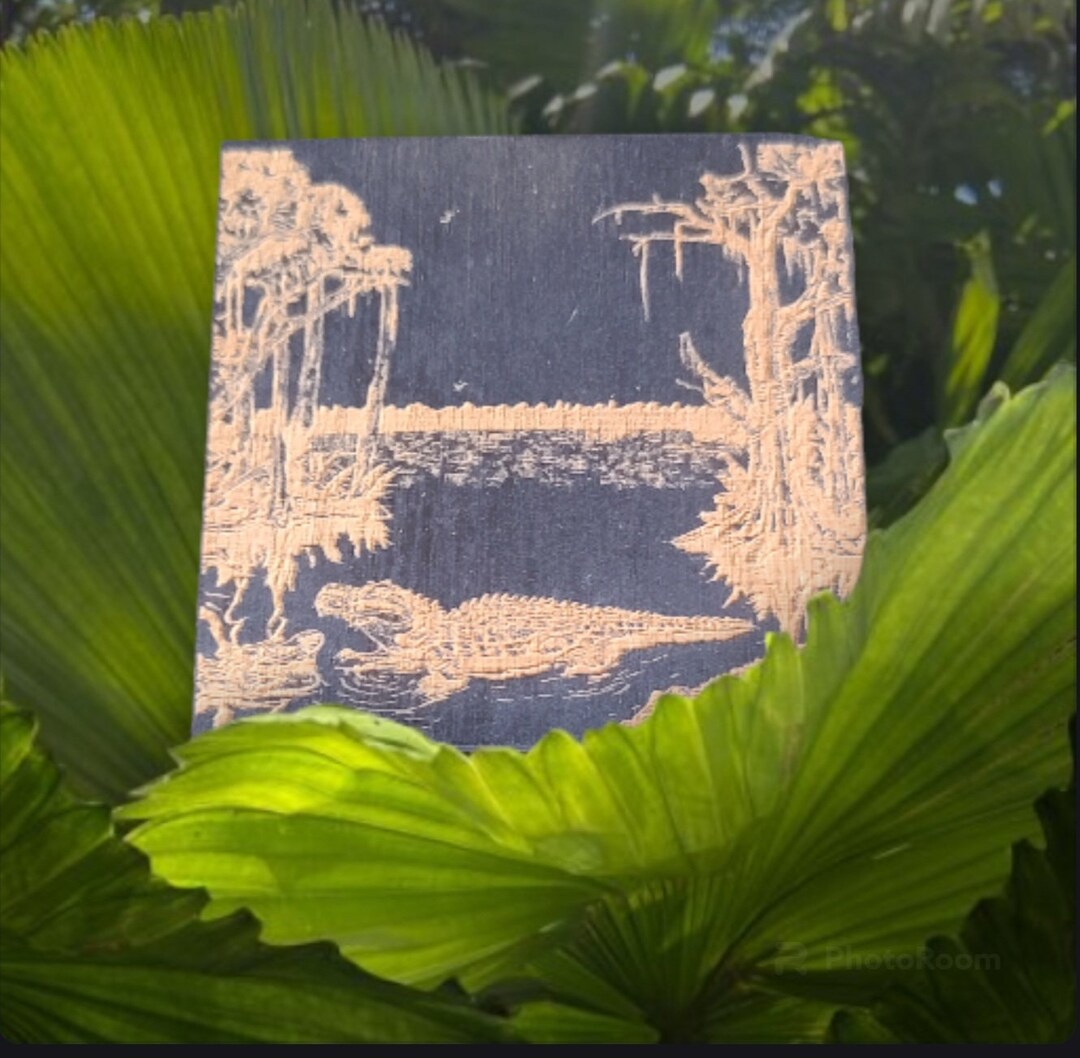 Okefenokee Swamp Gator Coasters 5 Pc. Set White Oak Ply With Hand ...