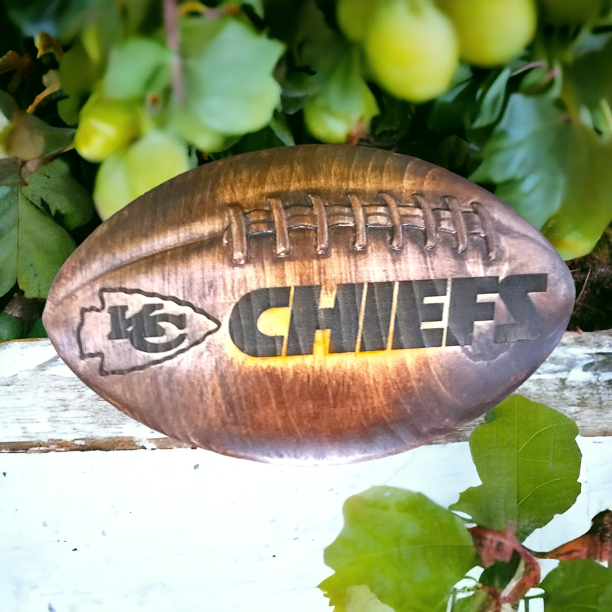 Kansas City Chiefs Hand Crafted Football Plaque - Etsy