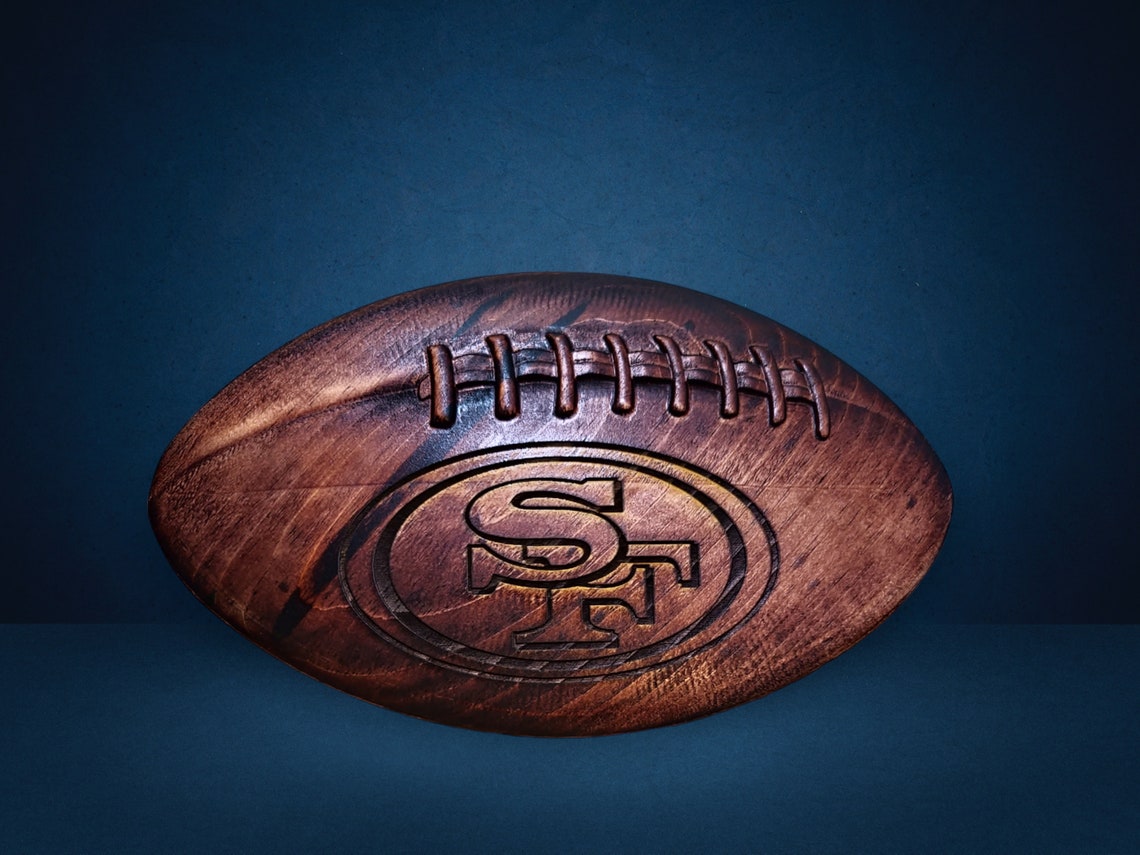 San Francisco 49ers Hand Carved Football Plaque - Etsy