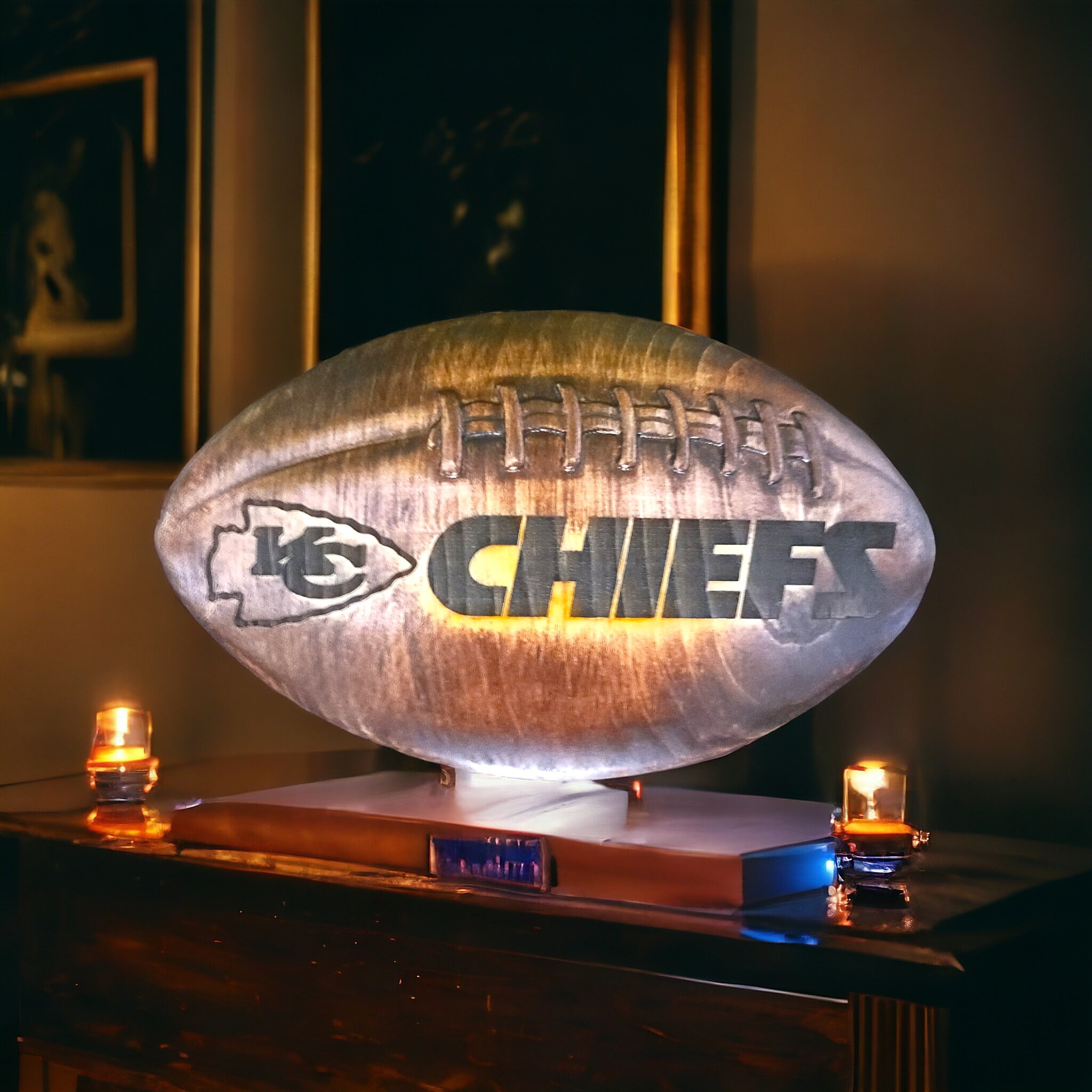 Kansas City Chiefs Hand Crafted Football Plaque - Etsy