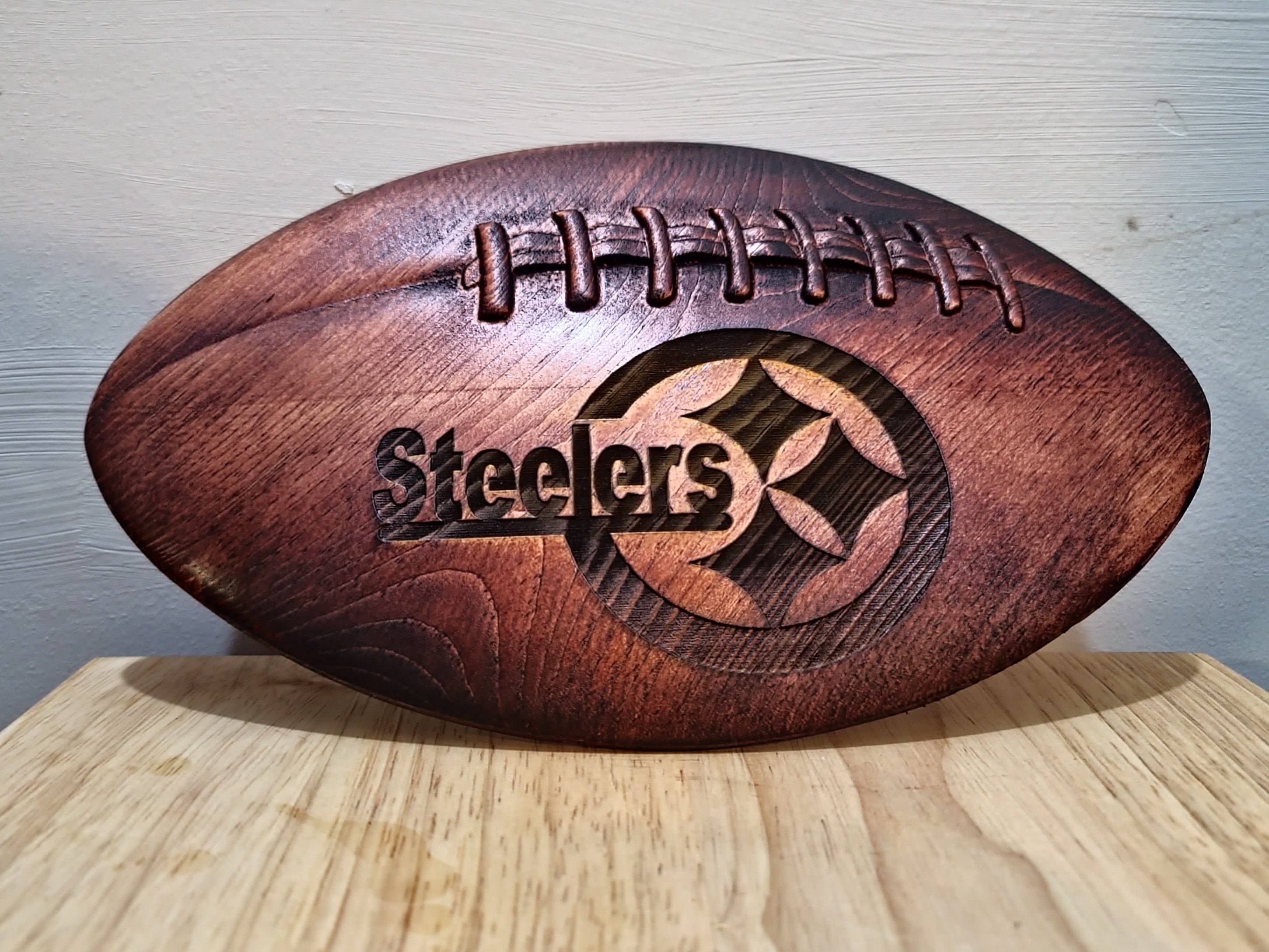 Pittsburgh Steelers Hand Carved Football Plaque - Etsy