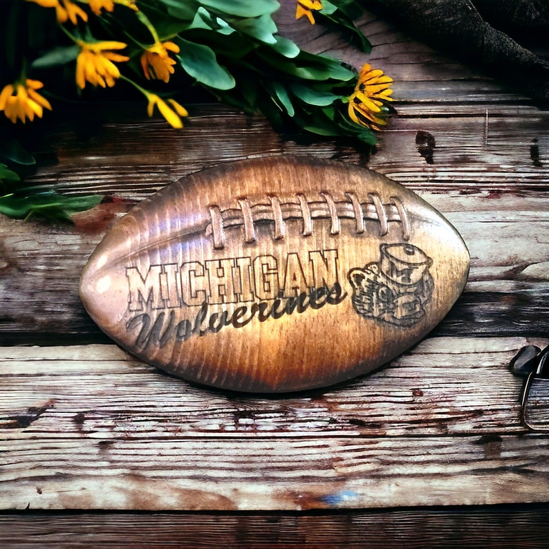 Michigan Wolverines Hand Crafted Football Plaque - Etsy