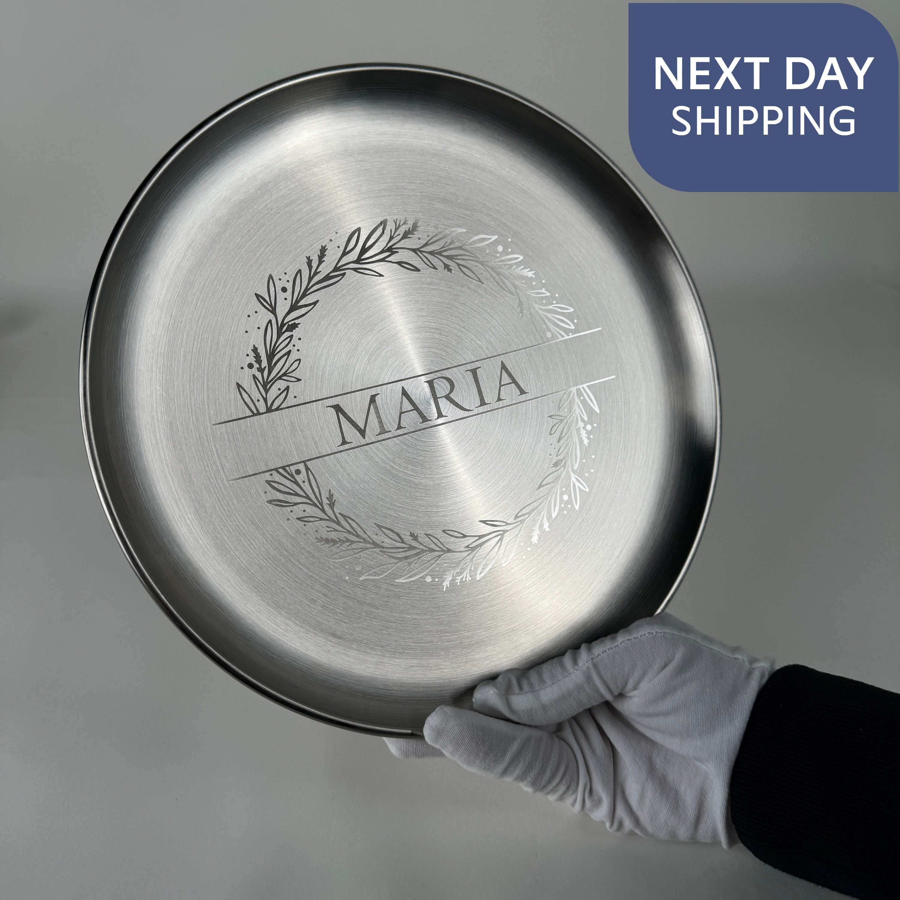 Premium Personalized Stainless Steel Plate Custom Engraved Kitchen ...