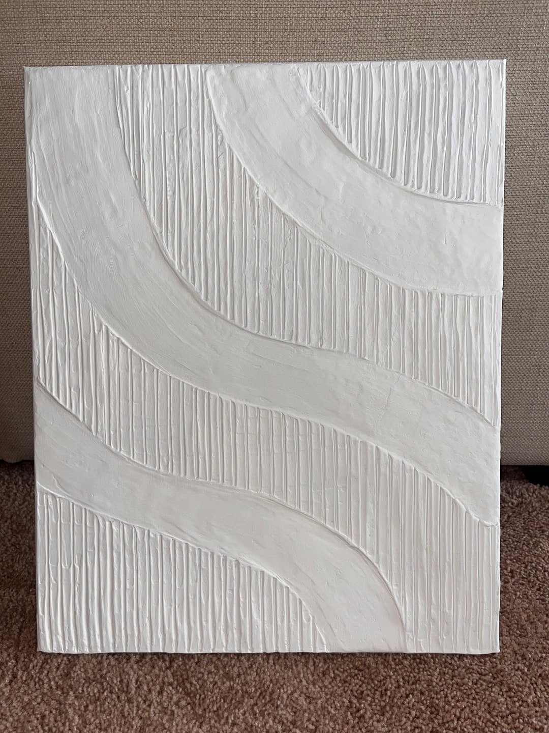 Lines and Waves Textured Canvas - Etsy