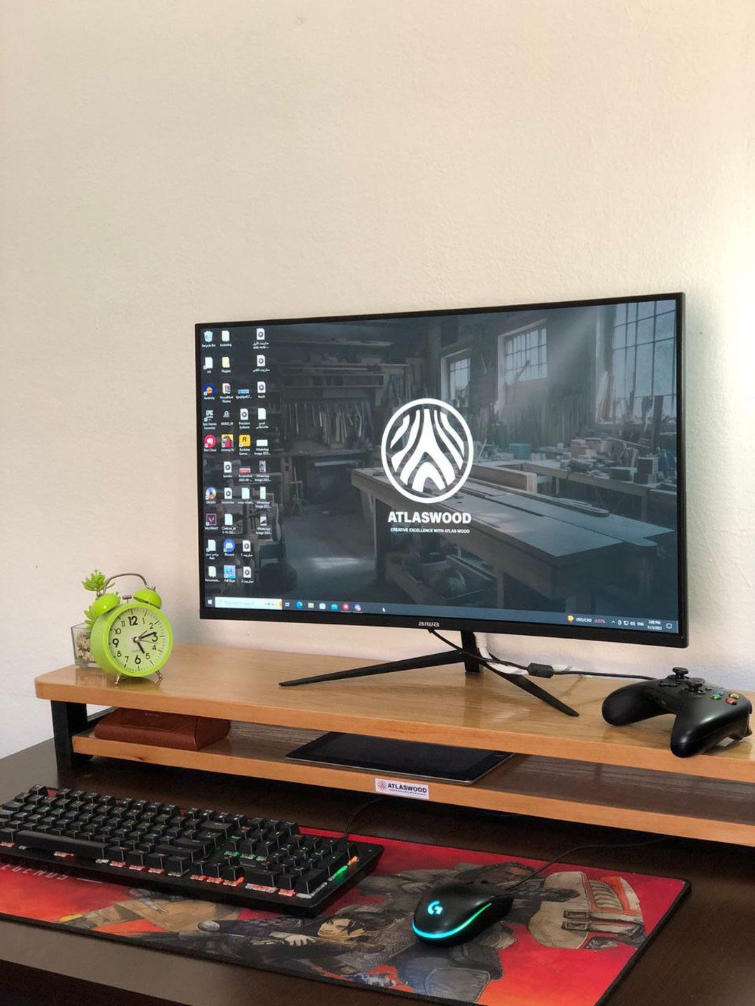 Solid Table Monitor Stand Custom Size / Shelf / Raiser/ Home Office ...
