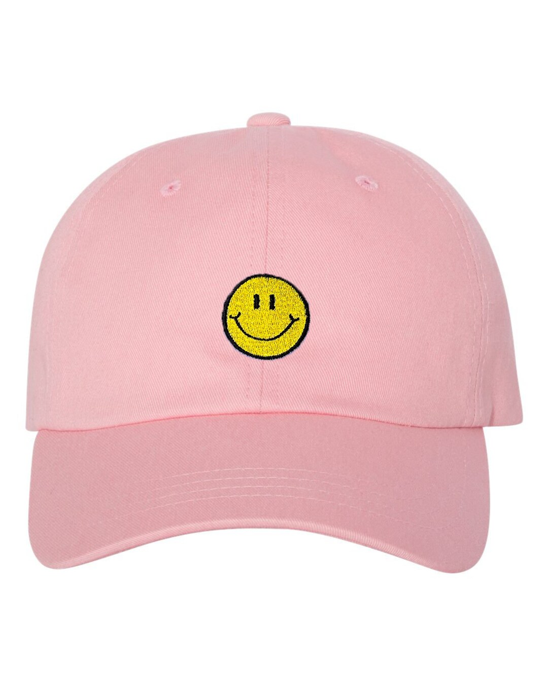 Happy Smiley Face Embroidered Dad Hat With Adjustable Strap - Etsy
