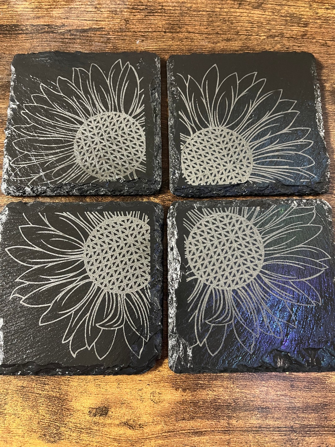 Slate Square Sunflower Coasters (set of 4) - Etsy
