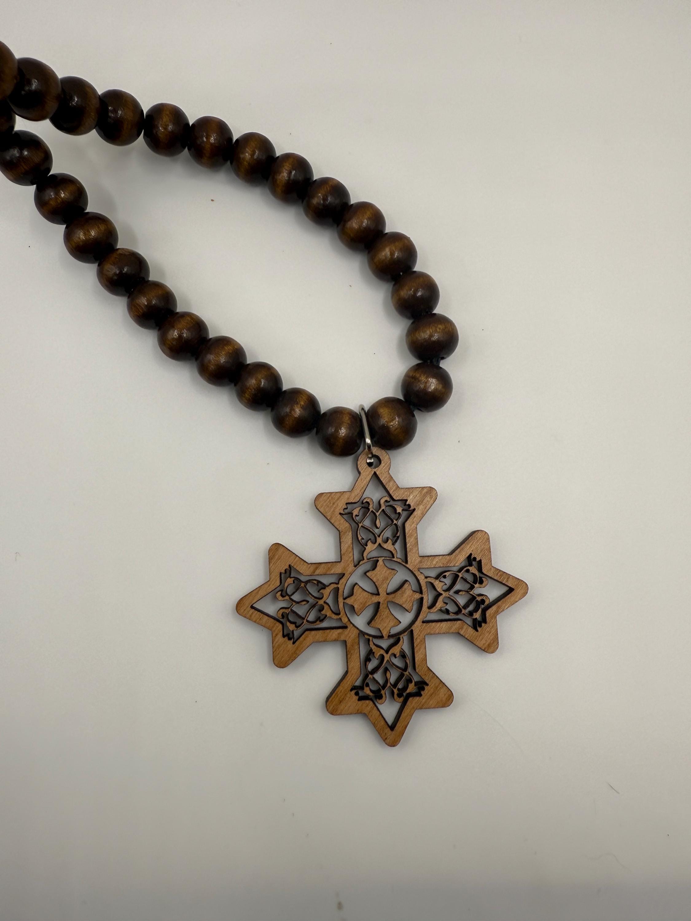 Coptic Cross Pendant Wooden Necklace (2" X 2") - Etsy