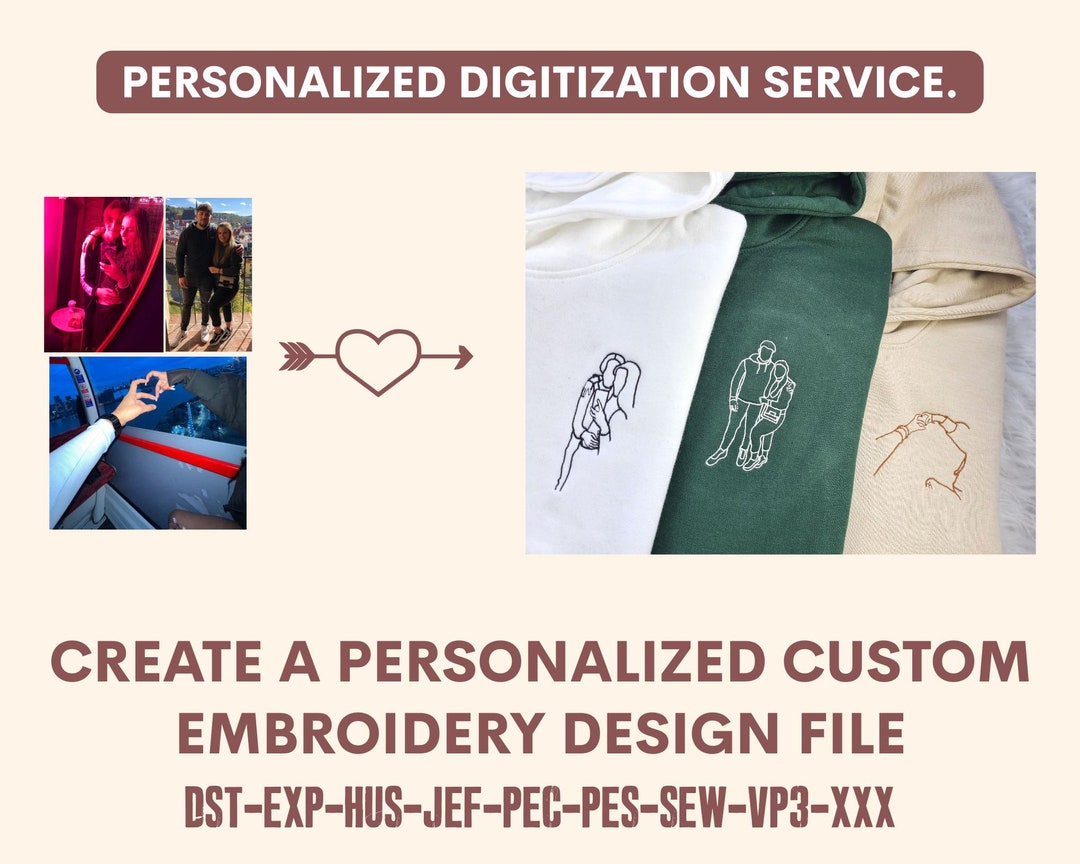 Photo Sketch Embroidery Files, Custom Portrait From Image Digitizing ...