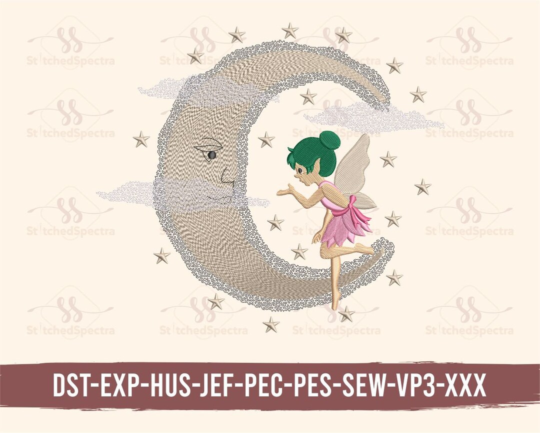 Fairy Magical Design Embroidery, Cute Baby Moon Princess Machine ...