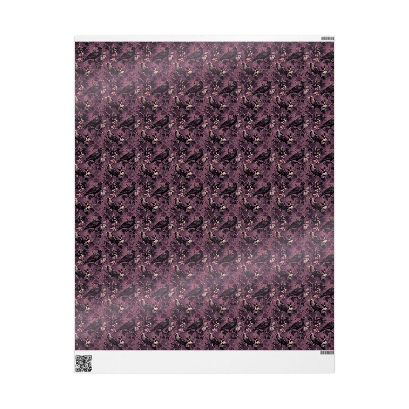 Raven Wrapping Paper: Purple Gothic Woodland Gift Wrap Roll - Etsy