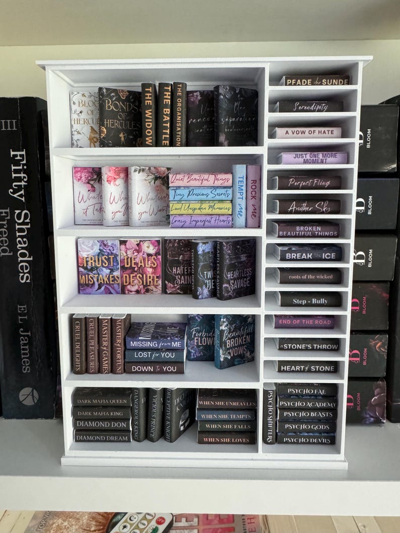 Mini Bookcase With 96 Mini Books - Etsy