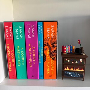 Hand Paintwd ACOTAR Dresser With Mini Books, Cauldron, Flower, and Ash ...