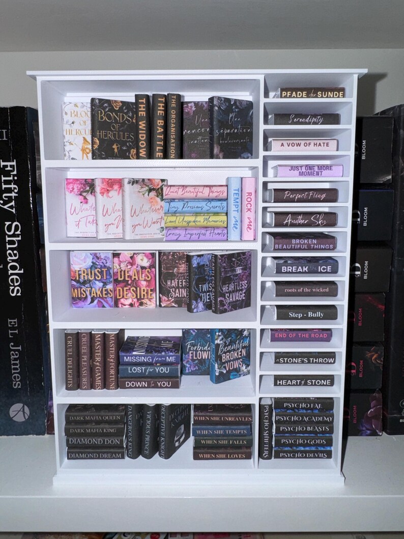 Mini Bookcase With 96 Mini Books - Etsy