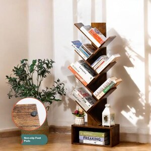 Tree Bookshelf 6 Shelf Retro Floor Standing Bookcase - Etsy