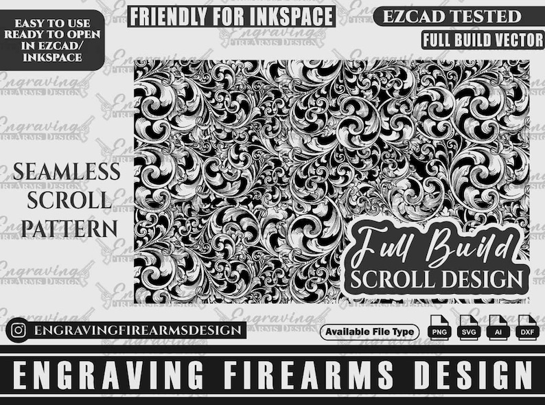 Engraving Firearms Design Seamless Scroll Pattern - Etsy