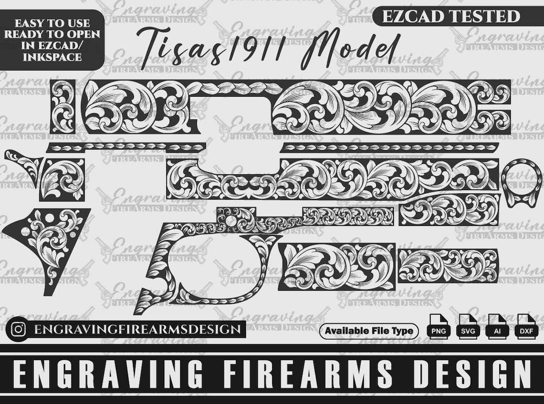 Engraving Firearms Design Tisas1911 Scroll Design - Etsy