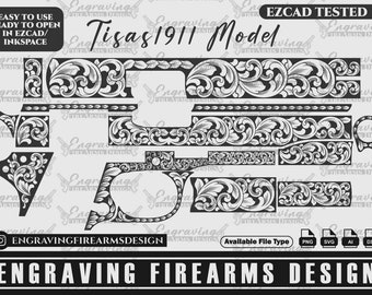 Colt1911 Gold Cup National Match Scroll Work Laser Engraving Design ...