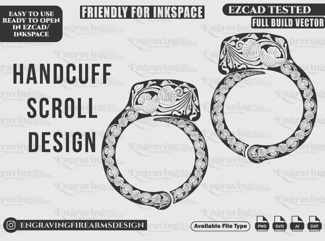 Handcuff S&W M100-1 Scroll Design Svg,lasercut,laserengraving ...