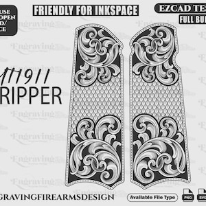 Colt1911 Grip Scroll Design Svg,lasercut,laserengraving,fiberlaser ...