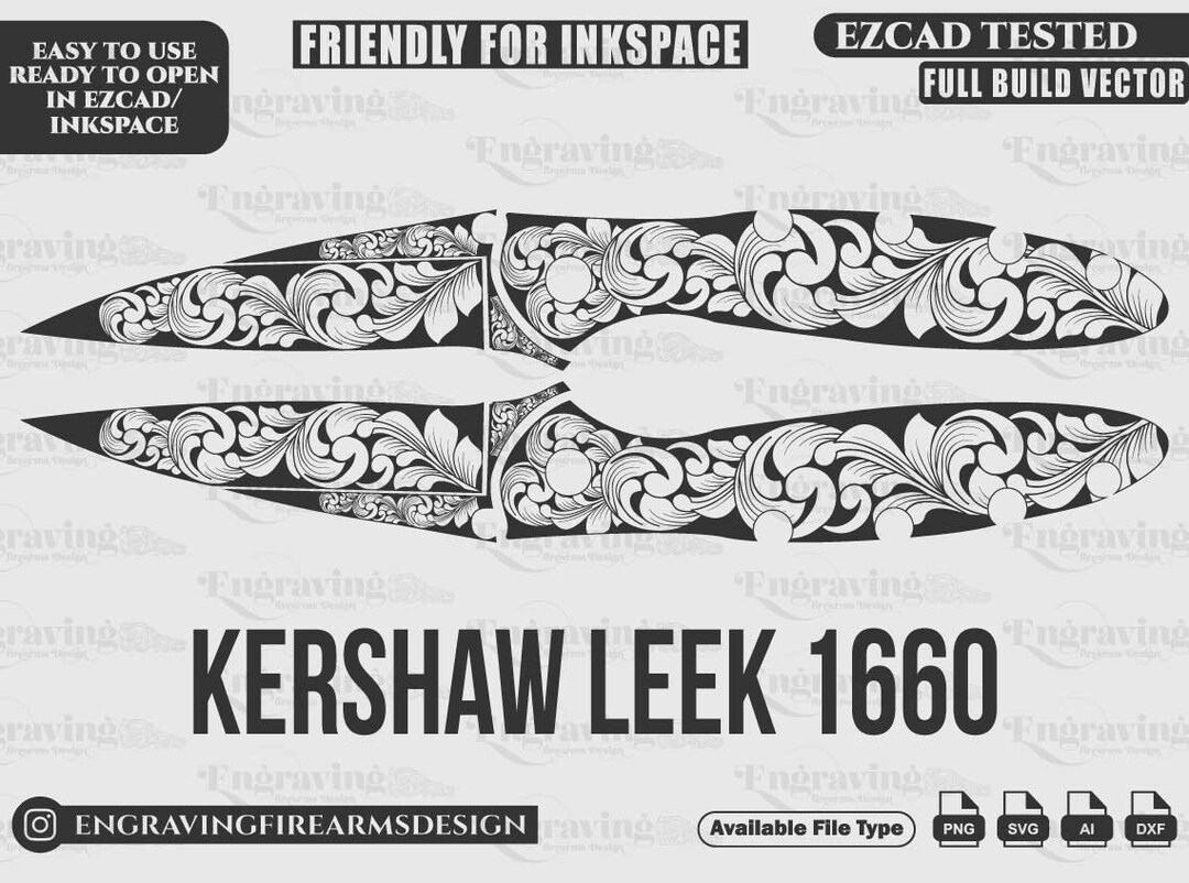 Kershaw Leek 1660 Scroll Design,svg,laserfile,lasercut,laserengraving ...