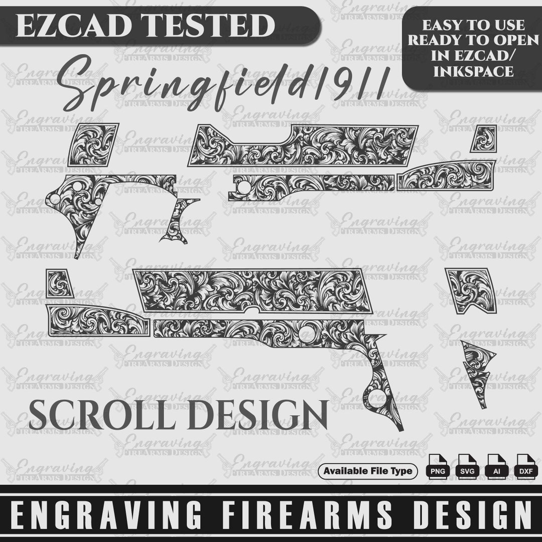 Engraving Firearms Design Springfield1911 Scroll Design - Etsy
