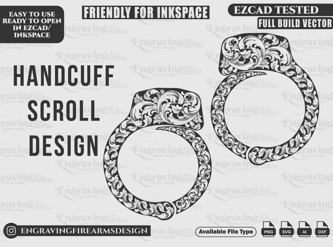 Handcuff S&W M100-1 Scroll Design Svg,lasercut,laserengraving ...