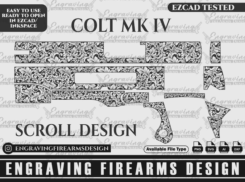 Engraving Firearms Design Colt MK IV Scroll Design - Etsy