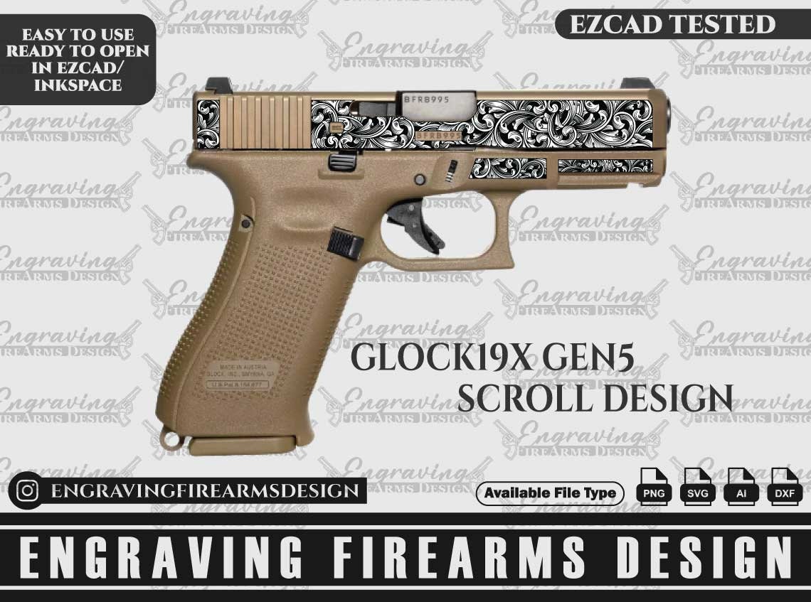 Engraving Firearms Design Glock 19x Gen5 Scroll Design - Etsy