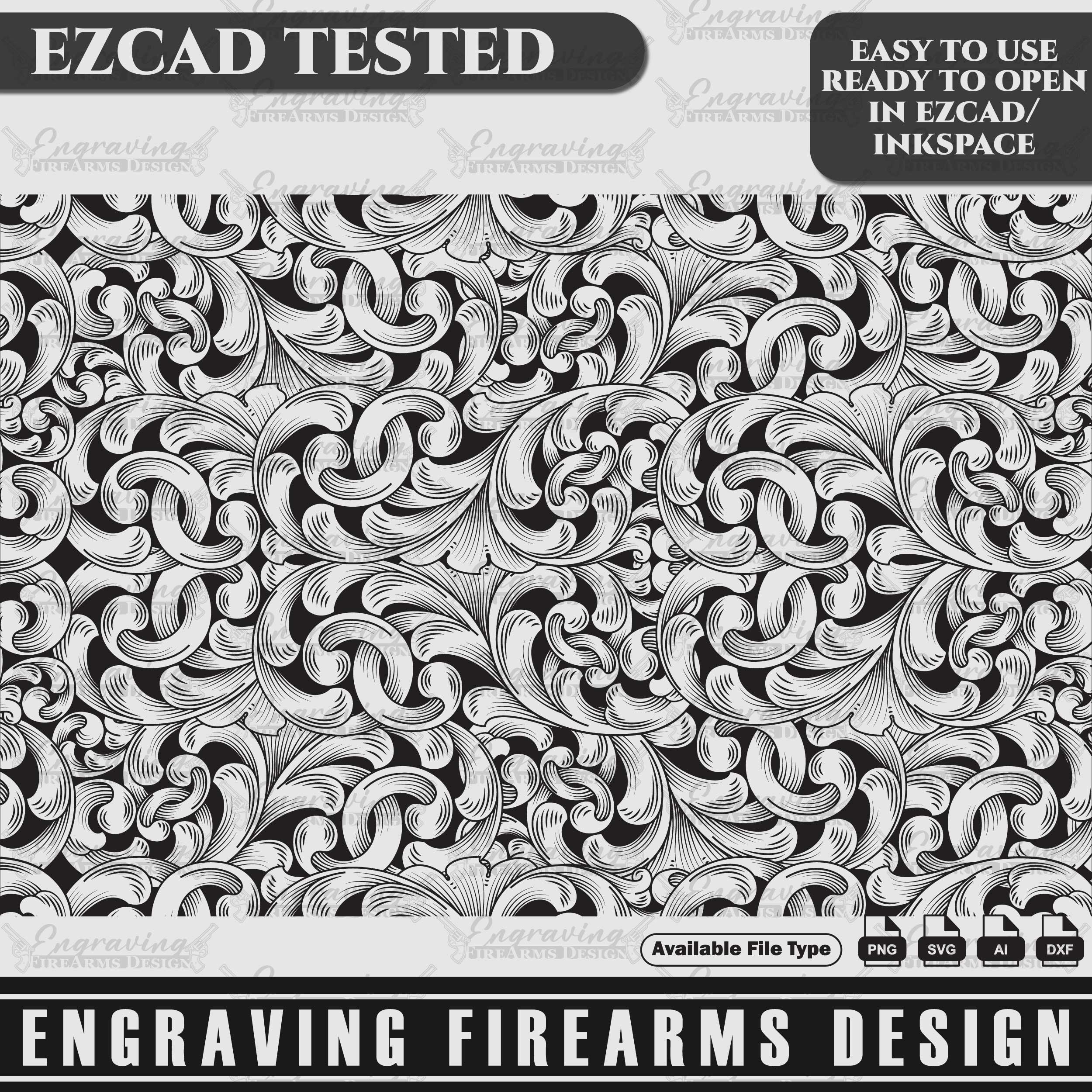 Engraving Firearms Design Seamless Scroll Pattern Etsy 