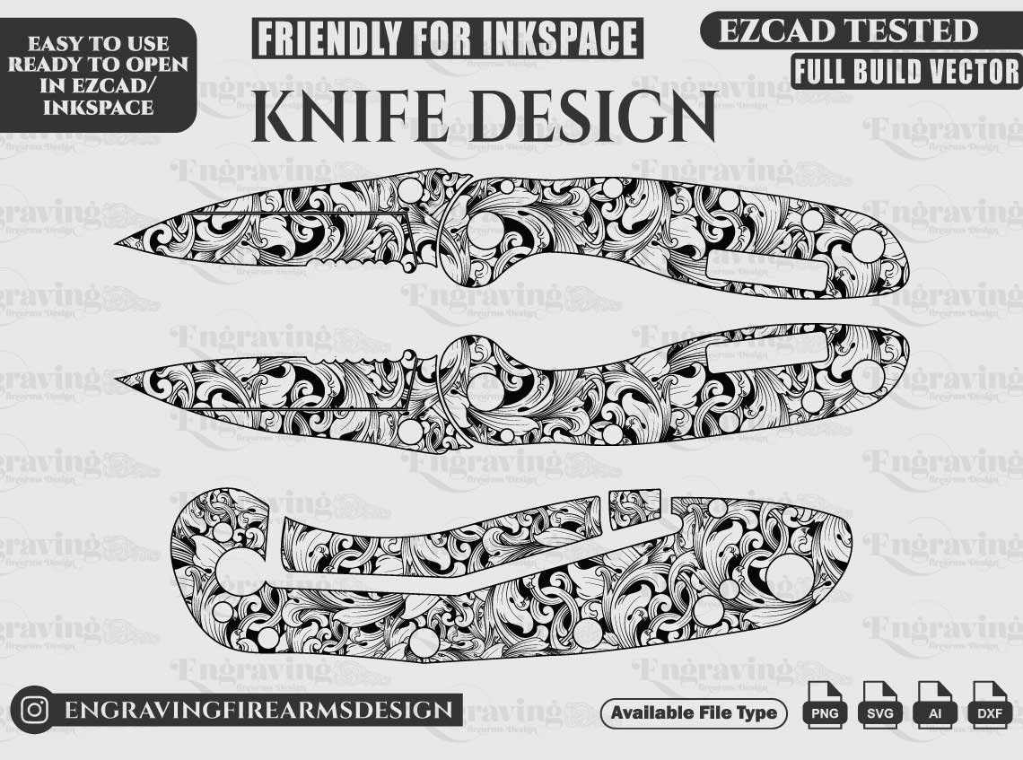 Knife Scroll Design,lasercut,laserengraving,fiberlaser,engravingfiles ...