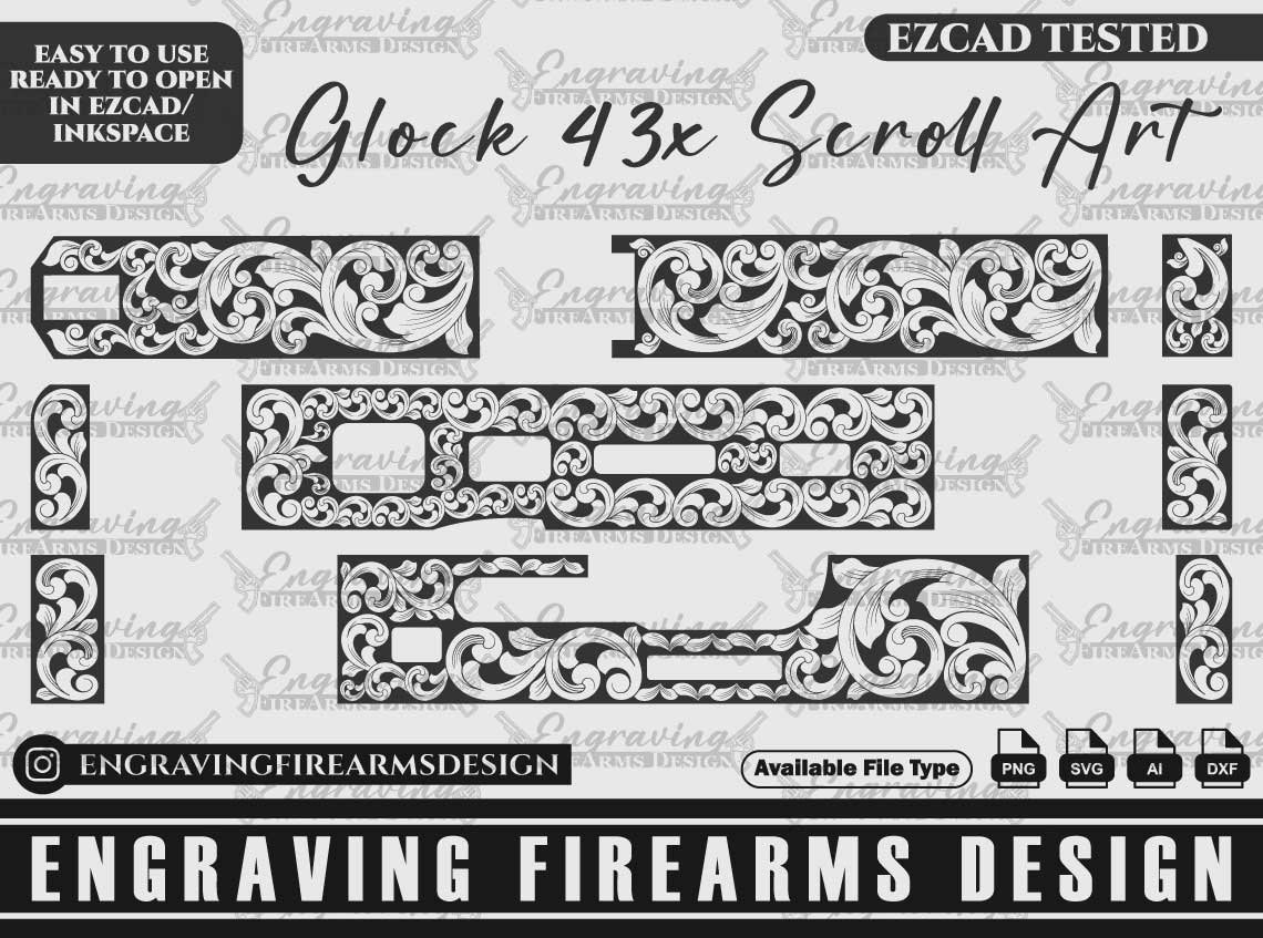 Engraving Firearms Design Glock 43X Scroll Design - Etsy