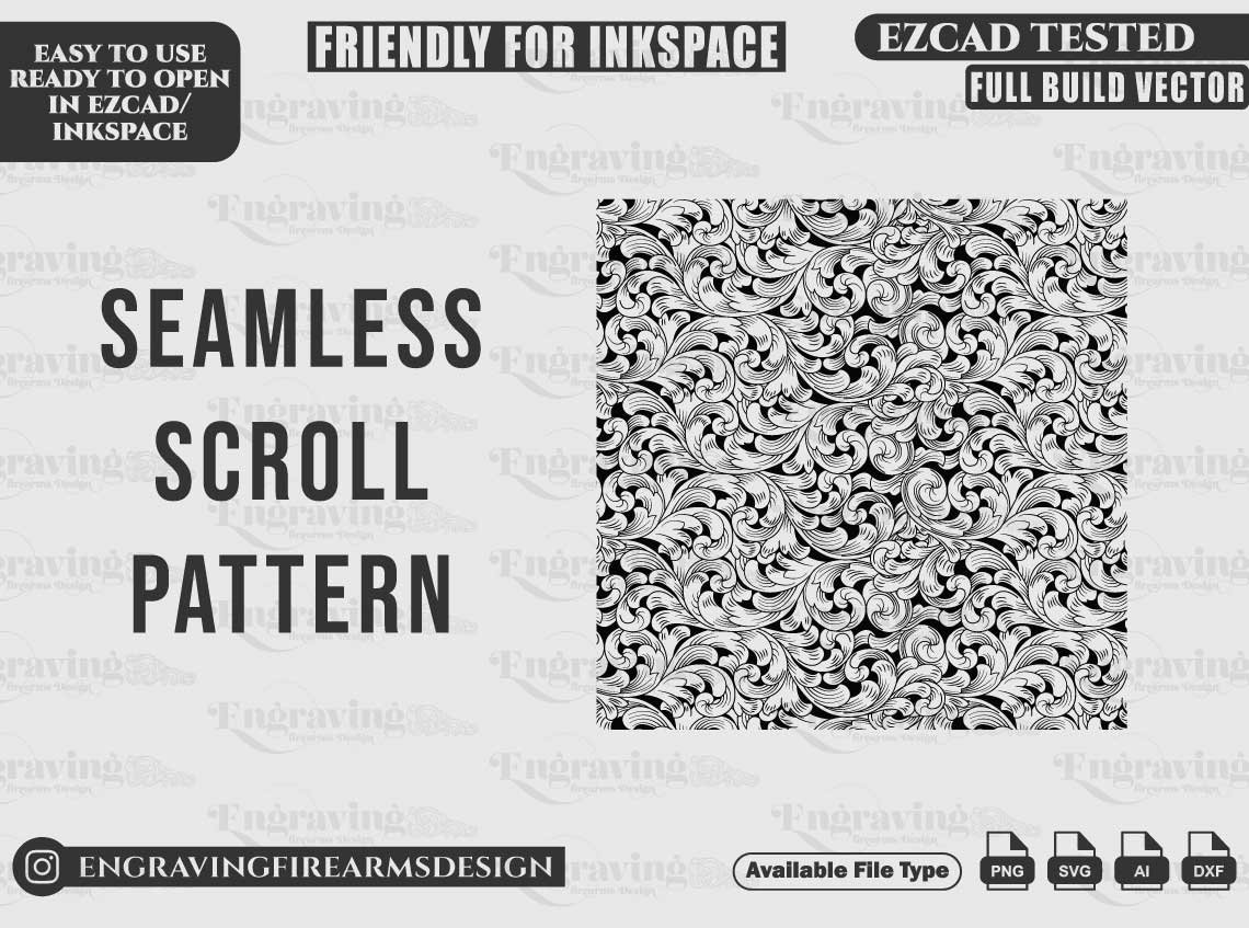 Seamless Scroll Pattern Svg,lasercut,laserengraving,fiberlaser ...