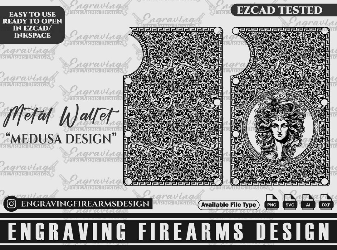Engraving Firearms Design Metal Wallet Design - Etsy